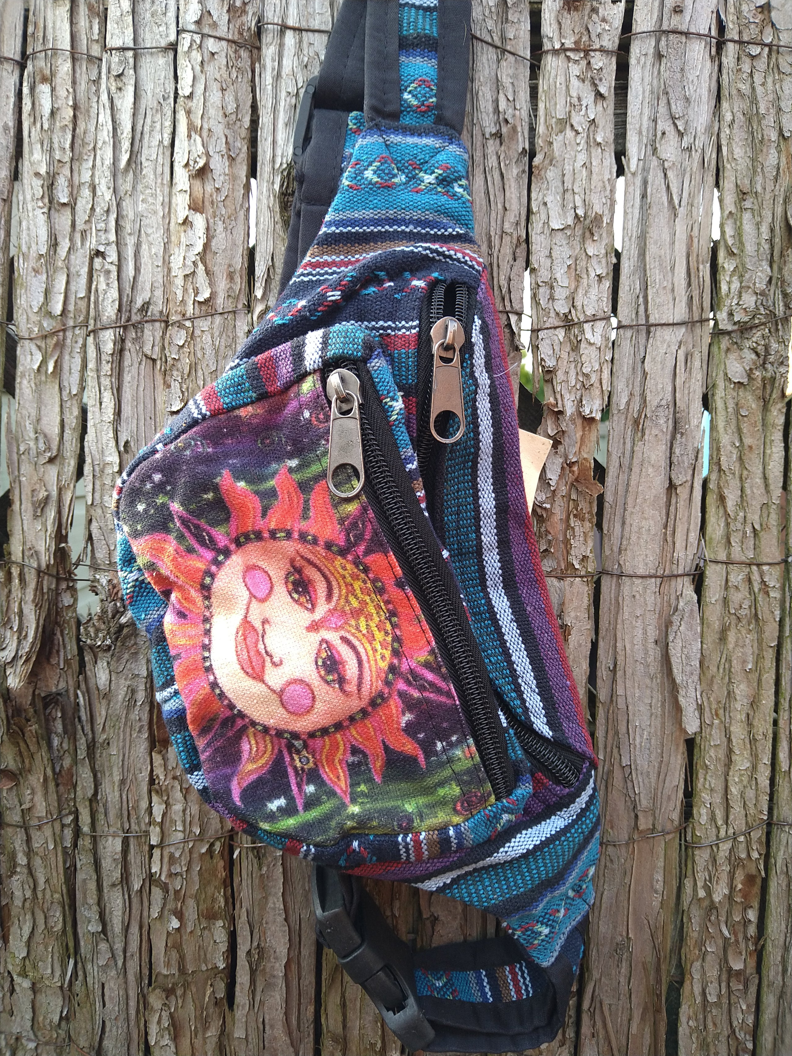Fair Trade Sun Design Bum Bag | simplyretroshop.co.uk
